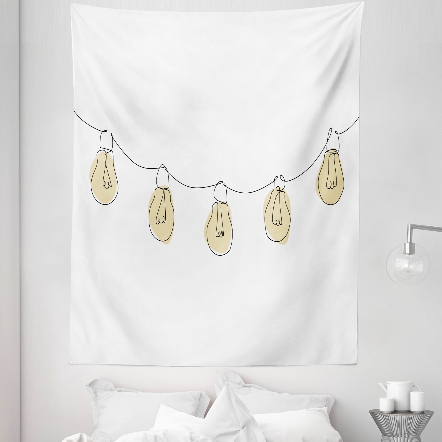 Minimalist Tapestry, Continuous One Line Art Drawing of Cartoon Style ...