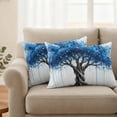 2 Pack Outdoor Waterproof Throw Pillow Covers,Natural Watercolor Blue ...