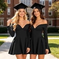 Arlun Long Sleeve off Shoulder Graduation Dress for Women Elegant Fit ...