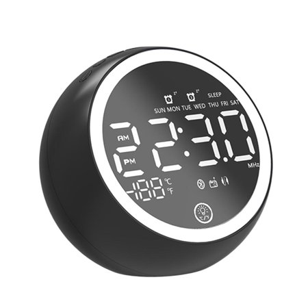 Radio Dock Station Speaker 5.0 Multifunctional Clock with Snooze Black ...