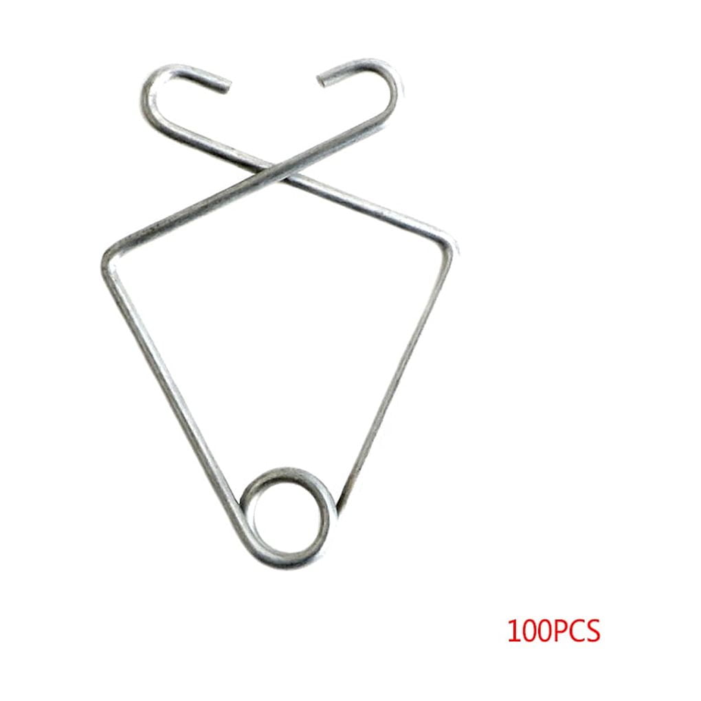 100pcs Drop Ceiling Hook Clips Fish Shape Metal Hook T-Bar Grid Wire ...