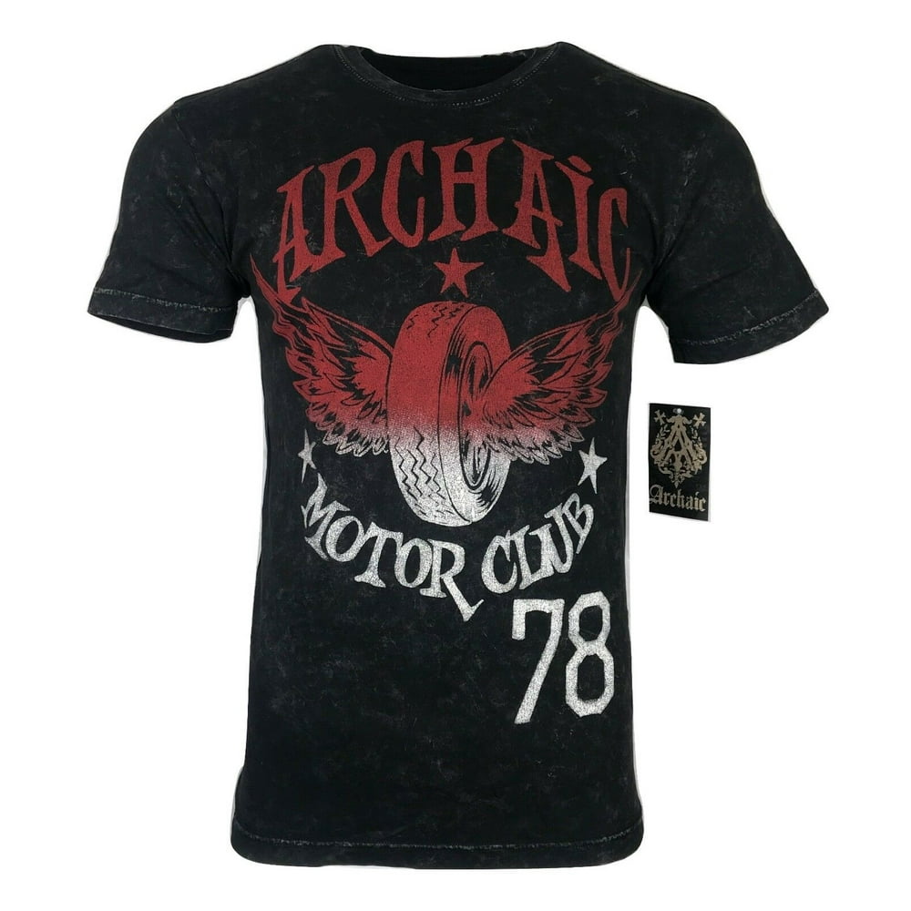 Archaic - ARCHAIC by AFFLICTION Men's T-Shirt S/S FLYING RACER Wings ...