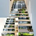 3D Self-Adhesive Stair Riser Decals Stickers Forest Waterfall Removable ...