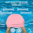 Silicone Swim Cap for Long Hair Women & Men, 3D Ear Protection ...