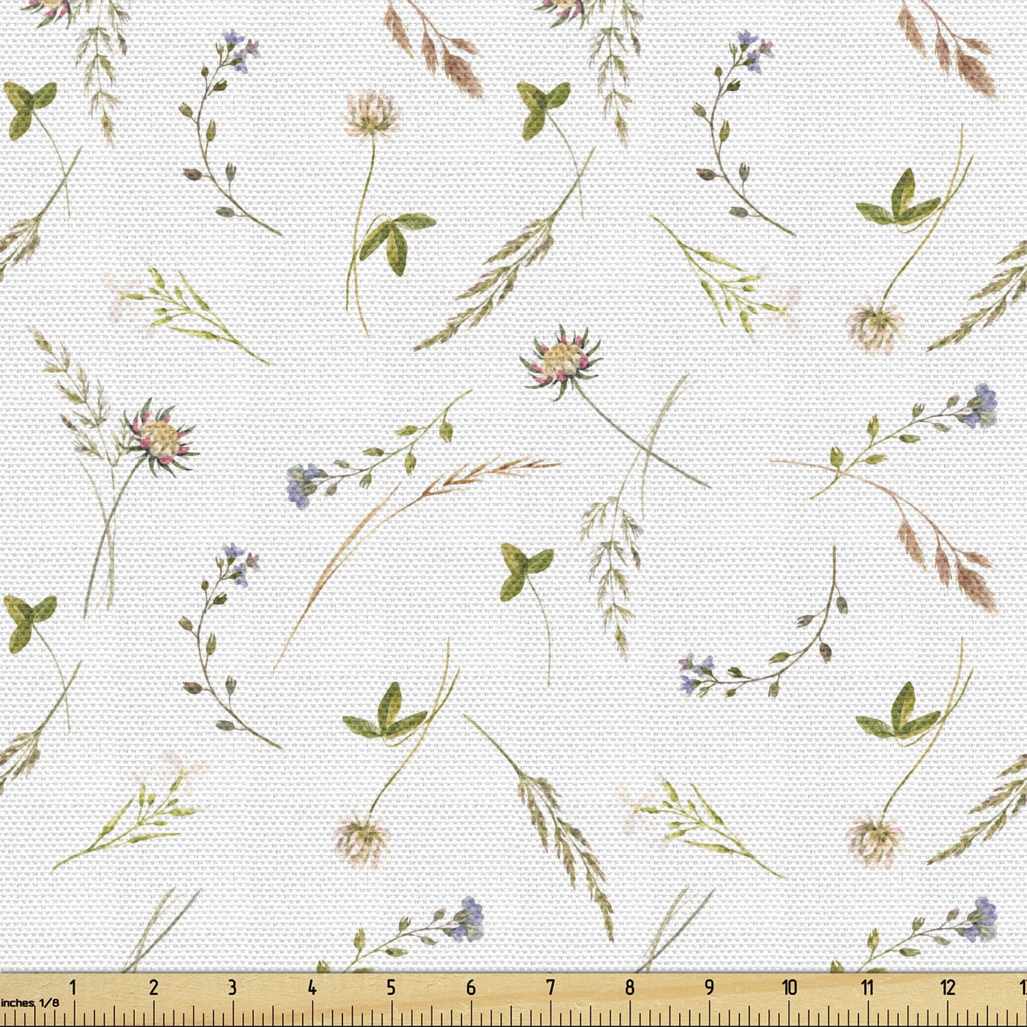 Vintage Botany Fabric by the Yard, Versicolored Wild Meadow Flowers ...