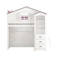 ACME Tree House Twin Loft Bed in Pink and White - Walmart.com