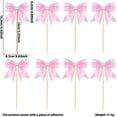 AYktou 8 Pcs Ribbon Bow Cupcake Toppers, Bowknot Cake Topper Birthday ...