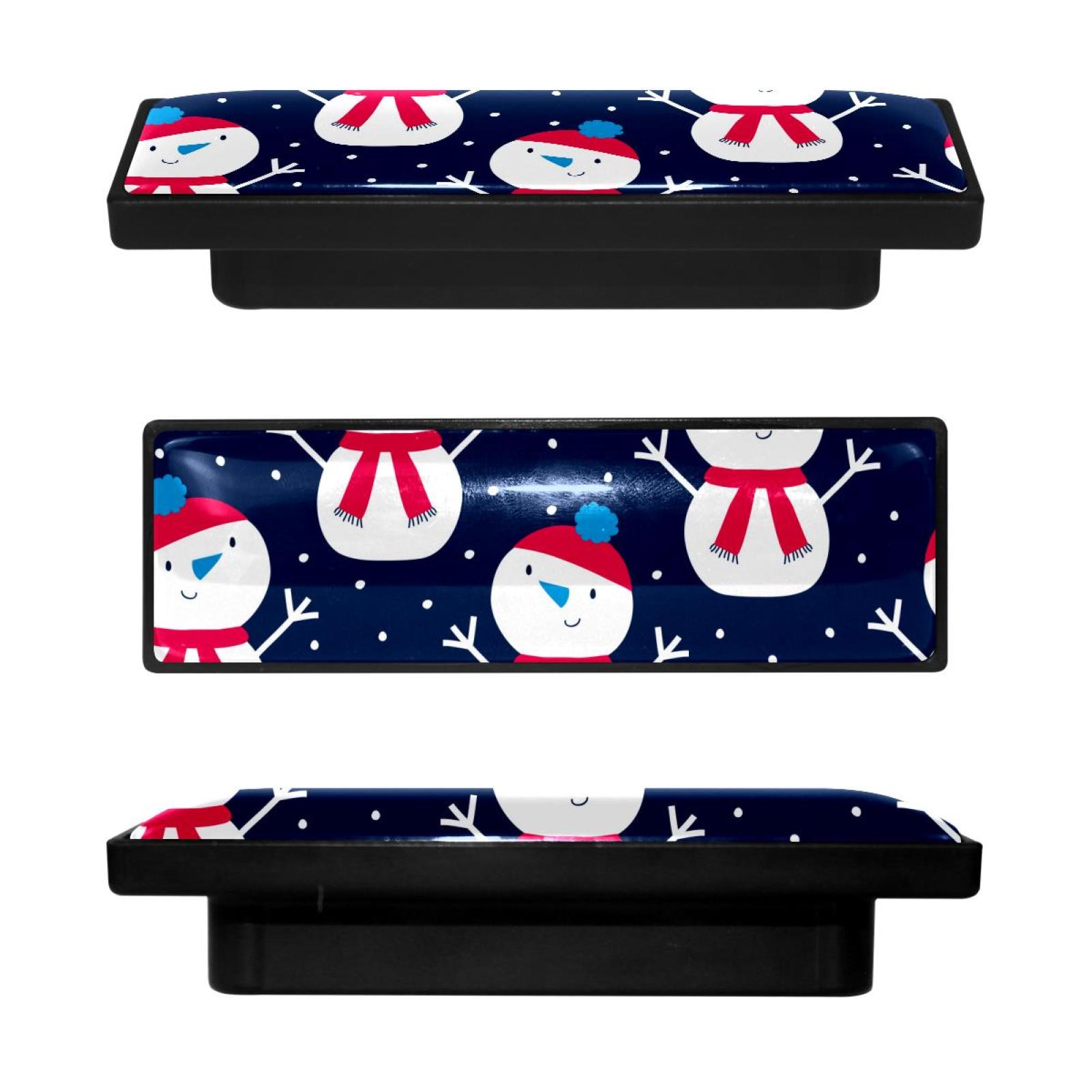 4 Pcs Rectangle Cabinet Handle Cupboard Knob Drawer Pulls Handle Cute Snowman Drawer Knobs with ...