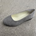 Gray Ladies Spring Summer Suede Wedge Shoes Round Toe Versatile Solid ...
