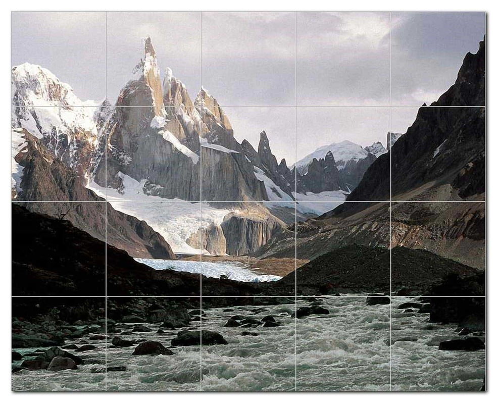 Mountain Photo Ceramic Tile Mural Kitchen Backsplash Bathroom Shower ...