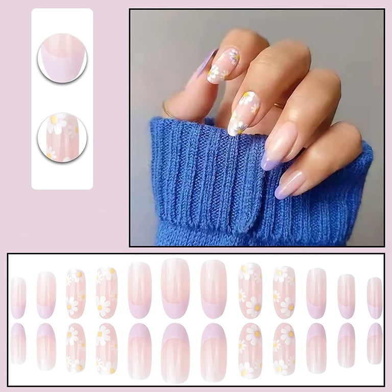Round Acrylic Nails French Tips
