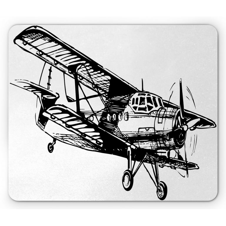 Vintage Biplane Drawing