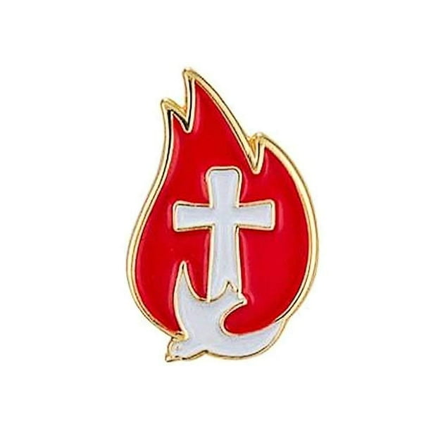 8 Cross & Flame Lapel Pins, Gold Set of 8 Pins - Confirmtion - Walmart.com