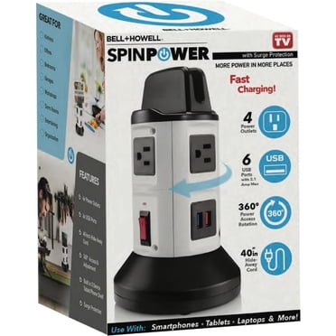 Bell & Howell Spin Power Smart Plug Charger Station with Multi Outlets ...