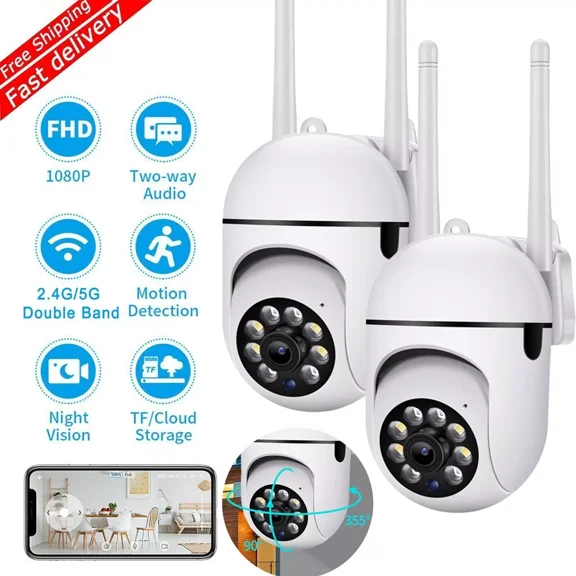 Merkury Innovations 1080p HD Smart Wi-Fi Security Camera ( 2-Pack ...