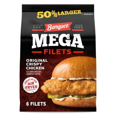 Banquet MEGA Filets Spicy Crispy Chicken Filets, Frozen Meal, 24 oz., 6 ...