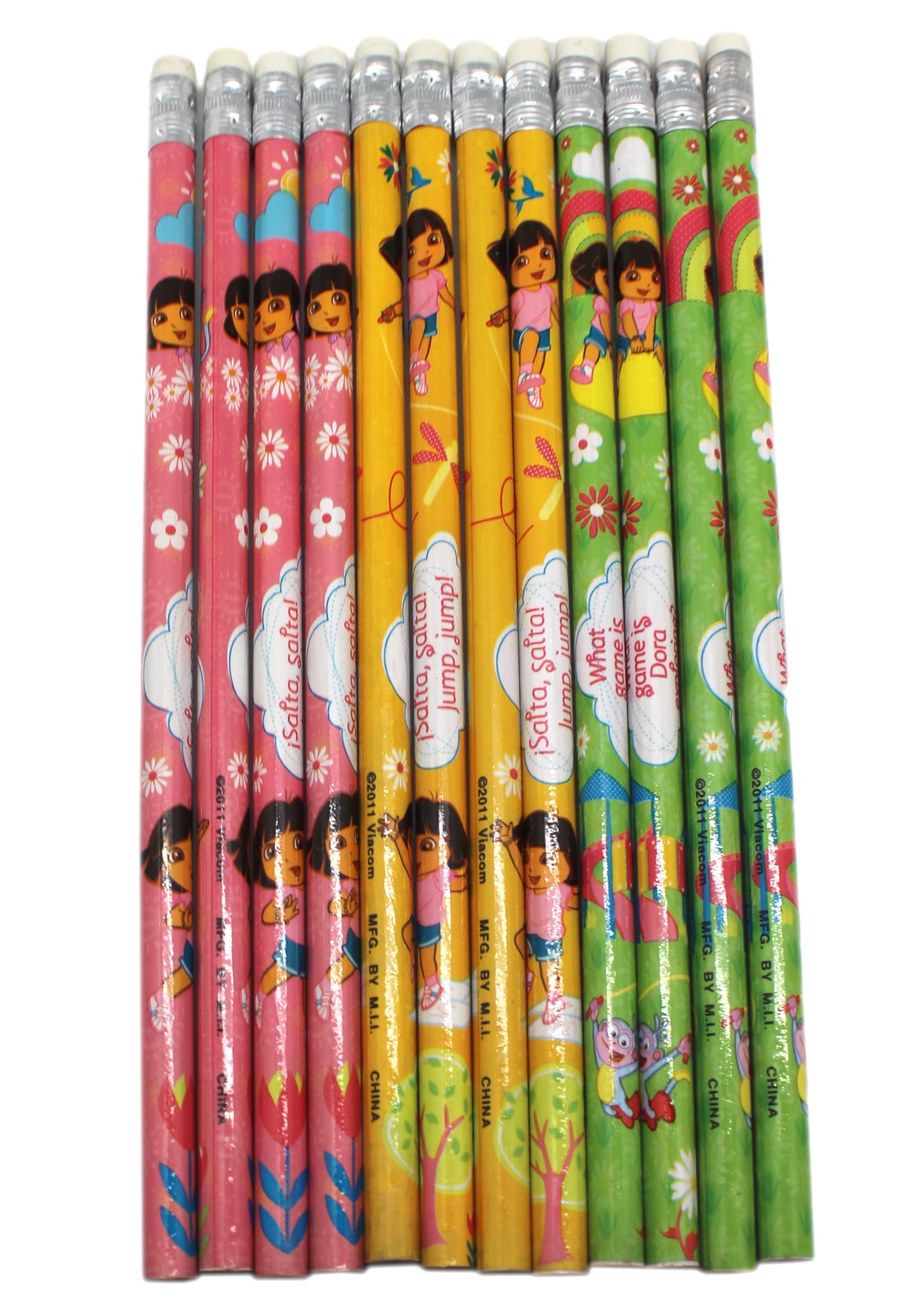 Dora the Explorer Assorted Color Floral Wooden Pencils (12 Pencils ...