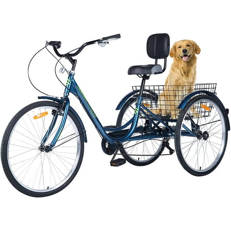 Upgraded Tricycle for Adults, 7 Speeds Trikes 24Inch Trike Bikes 3 ...