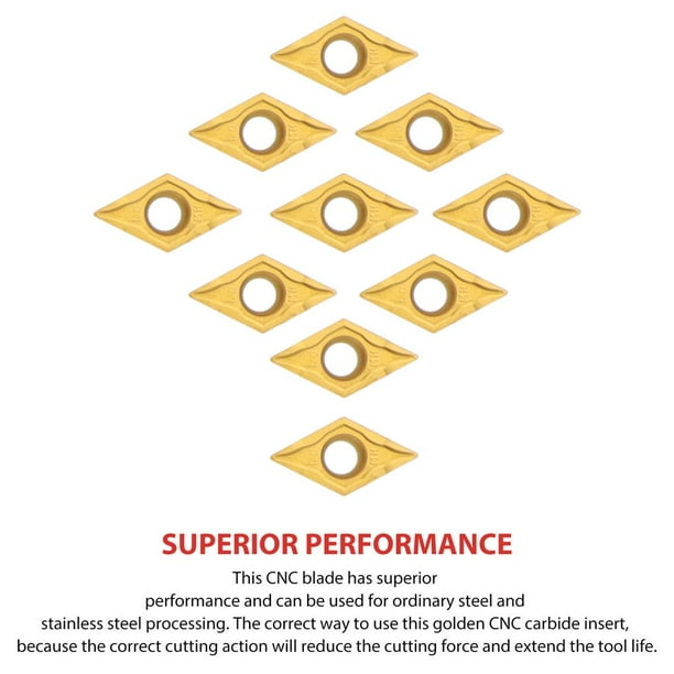 10pcs DCMT11T304-HM YBC251 Lathe Turning Blade Golden Lathe Turning ...