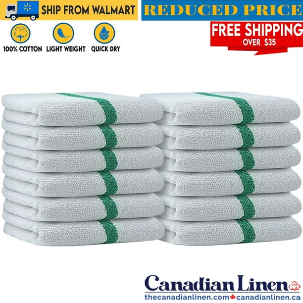 Canadian Linen Cotton Bar Mop Economy Kitchen Towels, 12 Pack, Multi ...