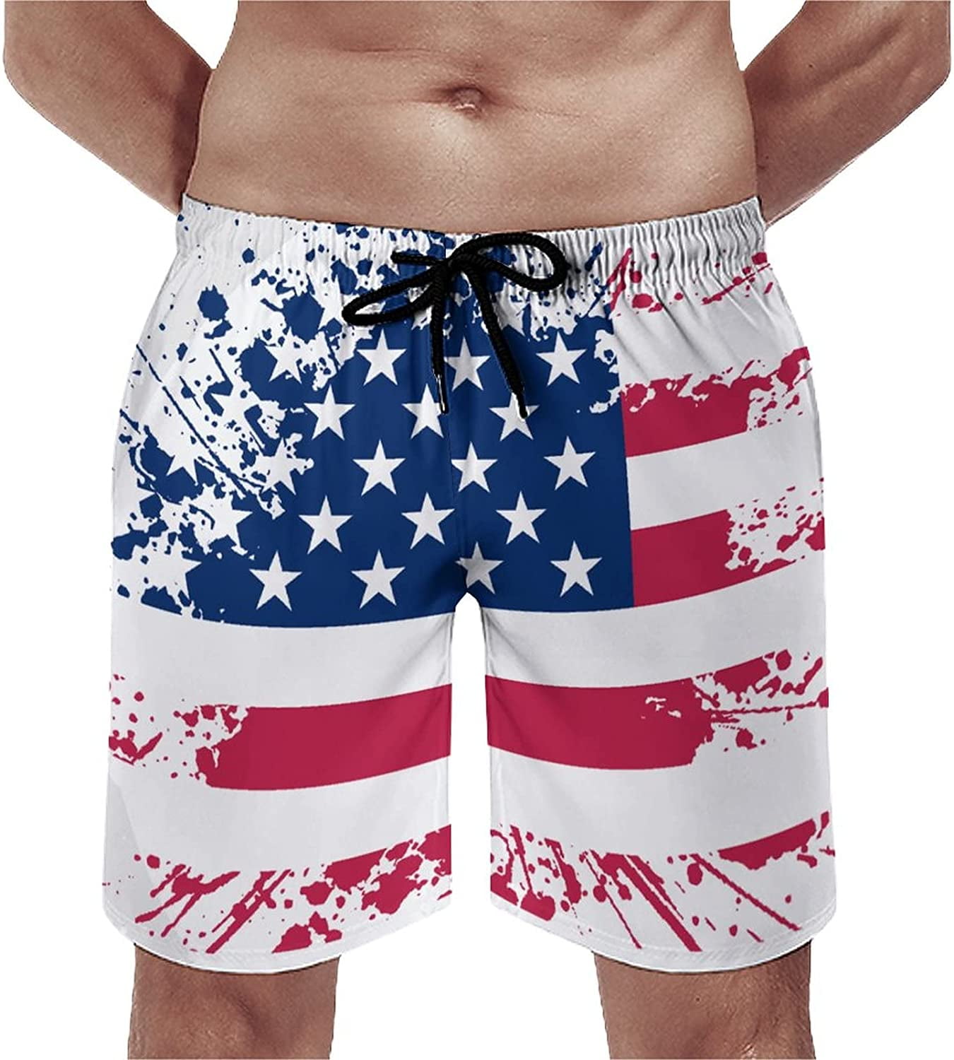 Men's Cool-Usa-American Flag Swim Trunks Quick Dry Bathing Suit Casual ...