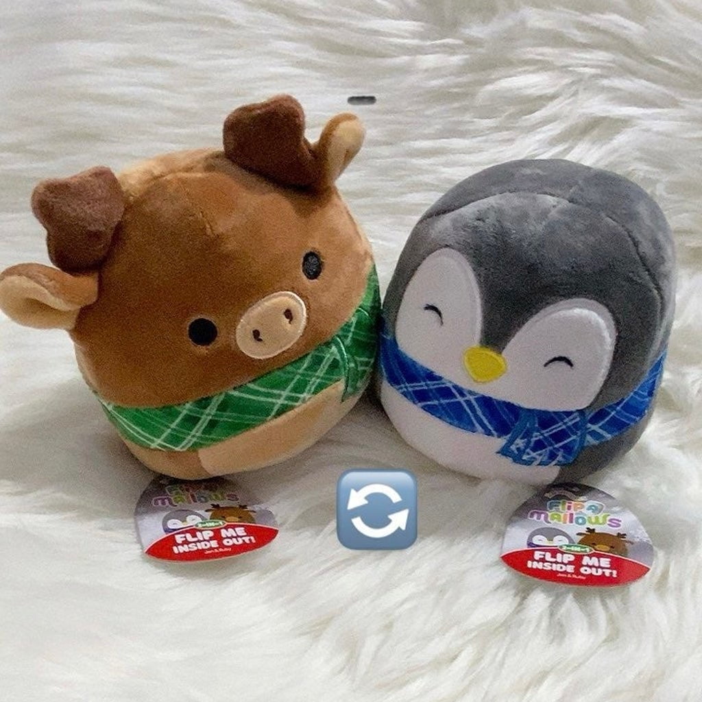 Squishmallow Flip a Mallows Jen the Penguin Flips to Ruby the Reindeer ...