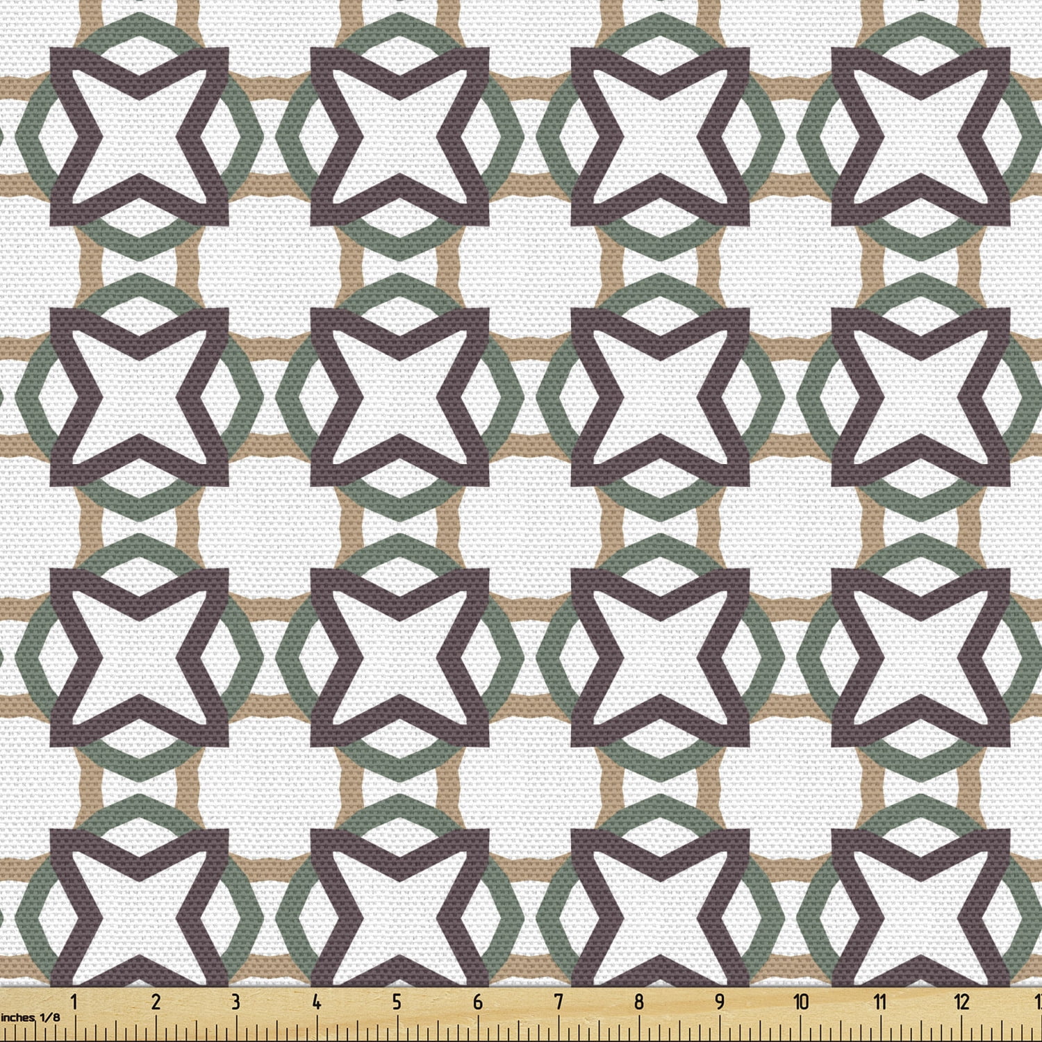 Abstract Sofa Upholstery Fabric by the Yard, Continuous Flower Style ...