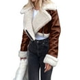 Female Leather Jacket Faux Fur Moto Jacket Winter Trench Coat Cropped ...