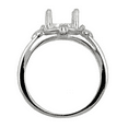 Fleur de Lys Ring Setting with Oval Prongs Mounting in Sterling Silver 7x9mm | MTR201B (5 ...