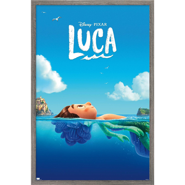 Disney Pixar Luca - Teaser Wall Poster, 14.725" x 22.375", Framed ...