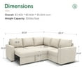 HONBAY Convertible Modern L-Shaped Sectional Sleeper Sofa Bed with ...