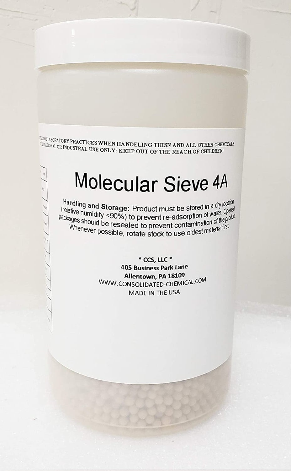 4a Molecular Sieve 1/8in Beads 500g Poly Jar - Walmart.com