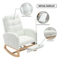 White Accent Nursery Rocking Chair with Pull-out Footrest & High-Back ...
