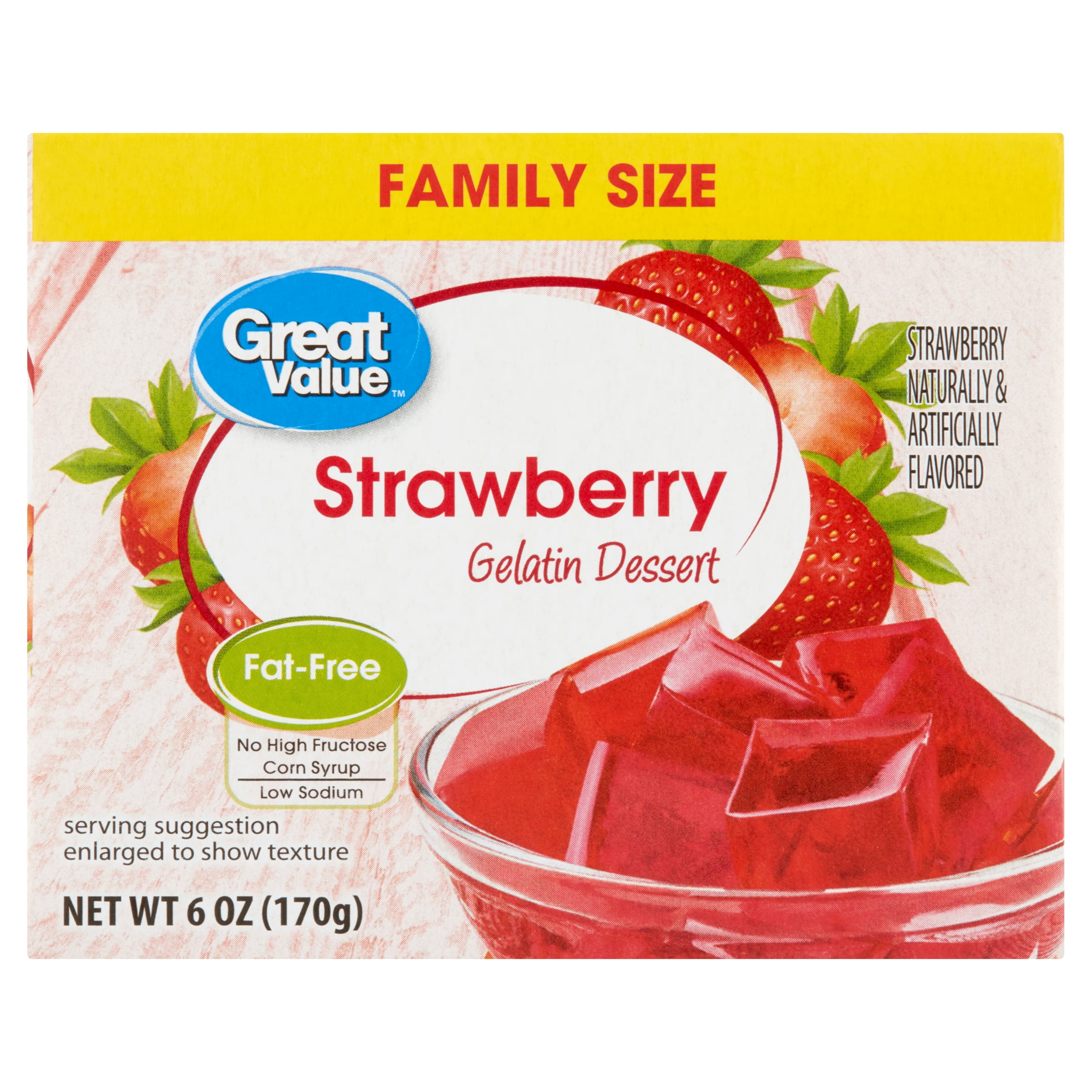 Great Value Gelatin Dessert, Strawberry, 6 oz - Walmart.com