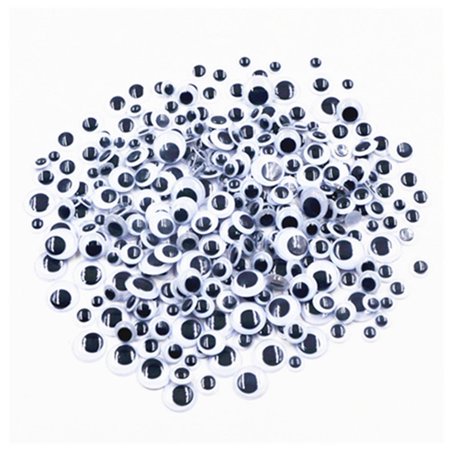 Xizioo 50 Pieces 7mm Black Wig Goose Eye with Self Adhesive Craft ...