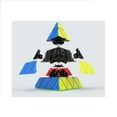 YuXin Little Magic 4x4 Pyraminx Cube Stickerless Magic Cube Triangle ...