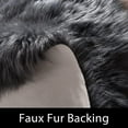 Latepis Faux Sheepskin Rug 2x3, Dark Grey, Fluffy Bedroom Decor, Chair ...