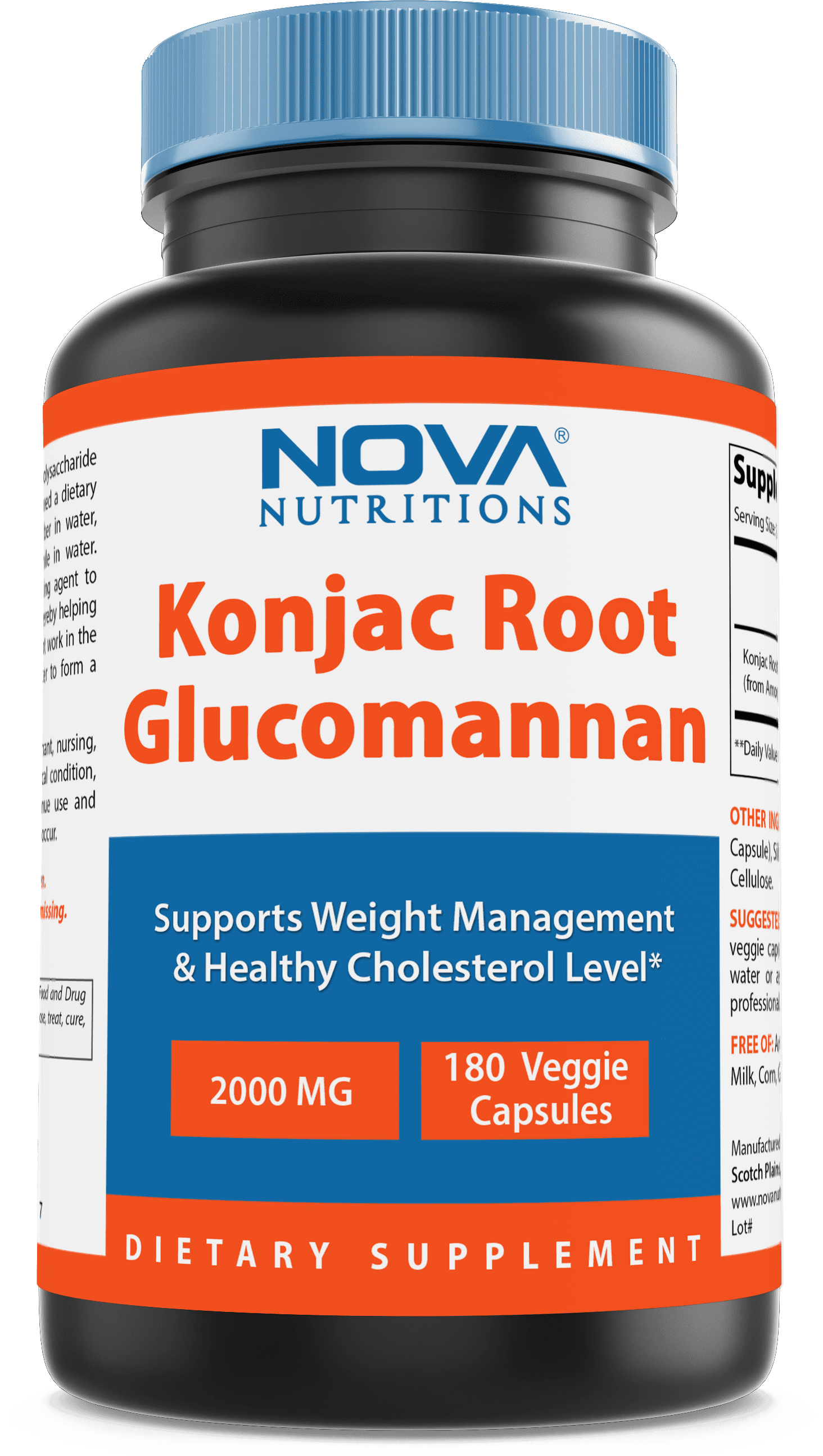 Nova Nutritions Konjac Root 2000 mg per serving 180 Vcaps - Walmart.com