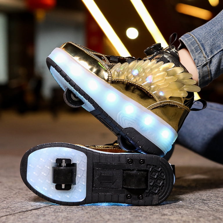 2 Wheel Roller Shoes Spider Light Up Shoes - USB Rechargeable LED ...