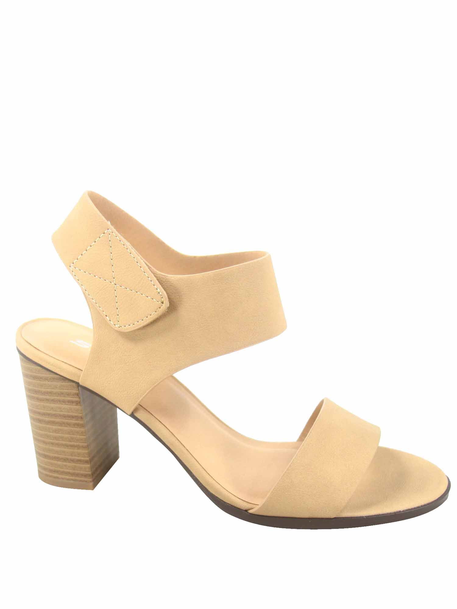 Soda Wait Womens Open Toe Chunky Heel Ankle Strap Block High Heel Dress ...