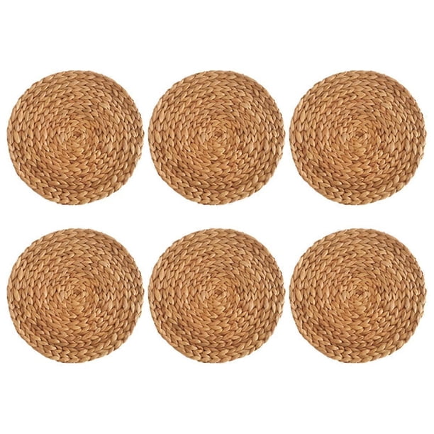 Round Woven Placemats Set, Heat-/Non-Slip Dinner Plates, 6PC | Bodega ...
