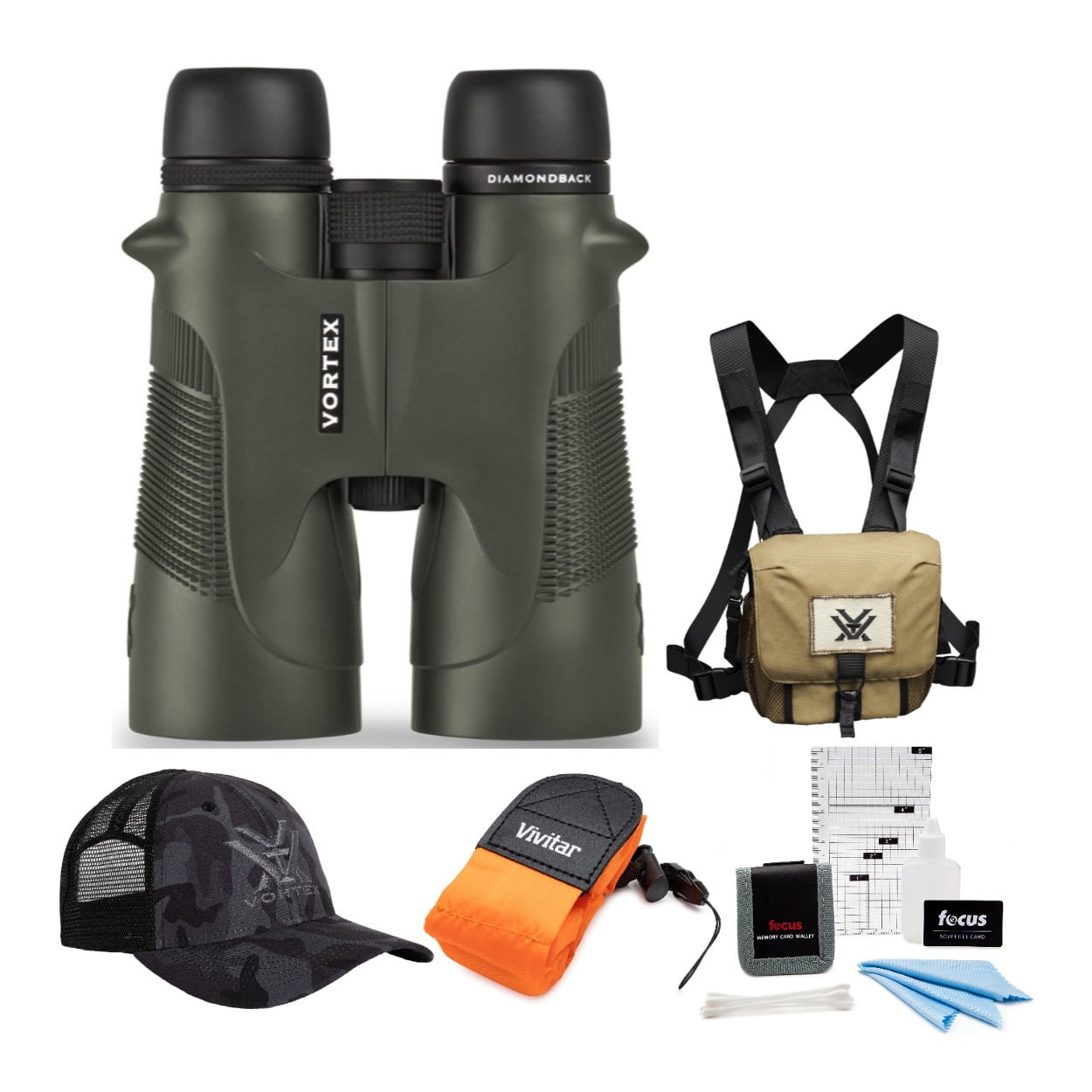 Vortex 12x50 Diamondback Roof Prism Binoculars with Glasspak Harness ...