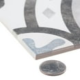 Luv Amore Black/White/Gray 8" X 8" Porcelain Encaustic Matte Floor Tile ...