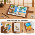 Brown Leather Watercolor Sketchbook 300gsm Acid Free Cold Press Paper ...