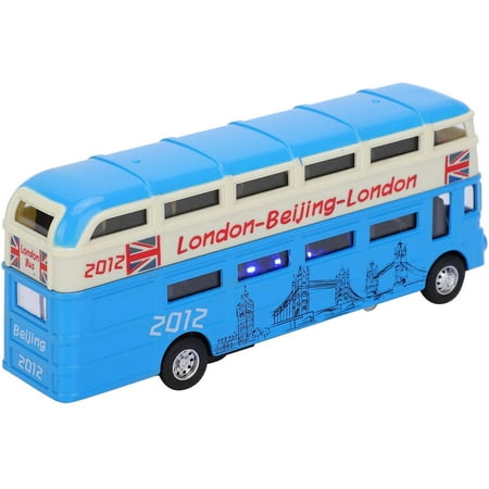 Double-Decker Bus Model, 1:90 Children Double Layer Bus Toy Simulation ...