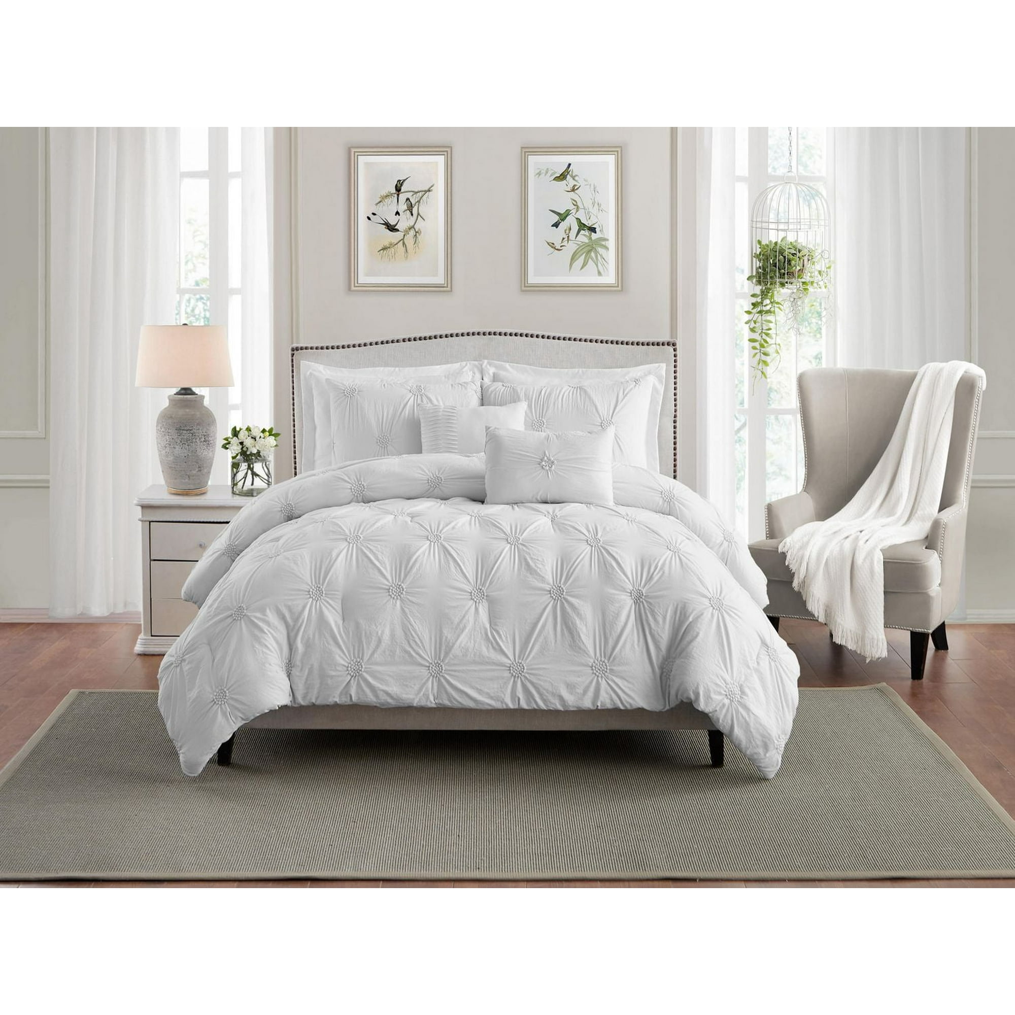 Click here for Swift Home Floral Ruched Comforter Set prices