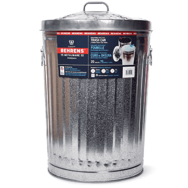 Behrens 31-Gallon Galvanized Steel Outdoor Garbage Can with Metal Lid ...