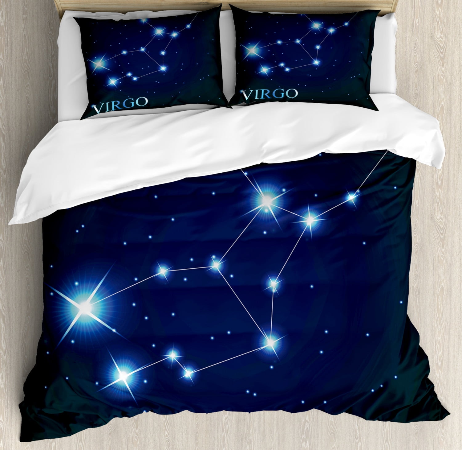Virgo Duvet Cover Set King Size, Virgo Constellation Alignment of Stars ...