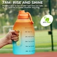 1 Gallon/128 oz Water Bottle with Time Marker, Carry Strap and ...