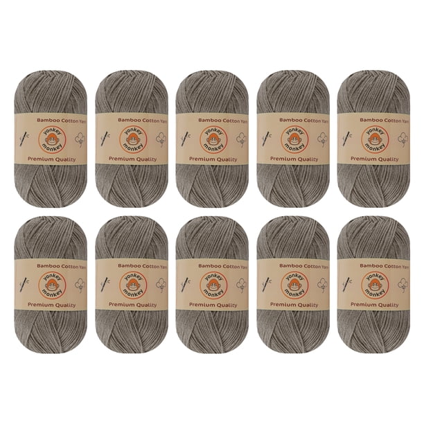 10-Pack Yonkey Monkey Skein Tencel Yarn - 70% Bamboo, 30% Cotton (Camel ...